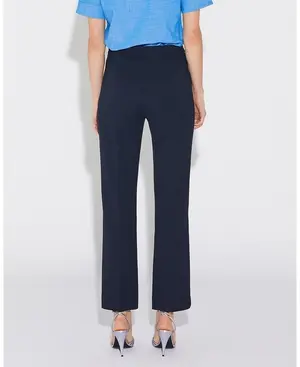 CALLAS MILANO Lola High Density Crepe Stretch Cropped Flare Trousers - Navy