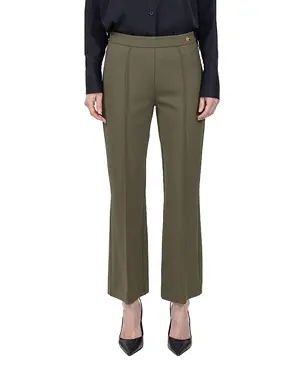 CALLAS MILANO Lola High Density Crepe Stretch Cropped Flare Trousers - Olive