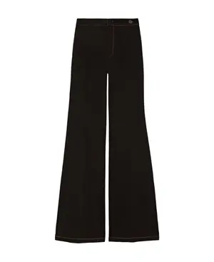 CALLAS MILANO Jane Cotton Stretch Flare Trousers - Black
