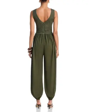 Aqua Crochet Balloon Jumpsuit