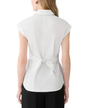 Lafayette 148 New York Cap Sleeve Tie Back Top