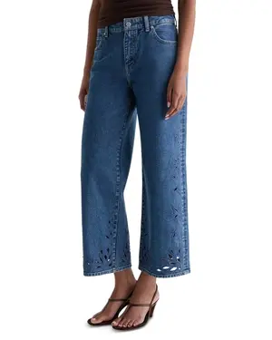 Ag Malb Saige Mid-rise Wide Leg Crop Jeans