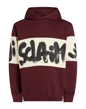 DISCLAIMER Two Tone French Terry Hooded Sweatshirt - Red