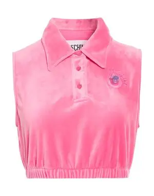 Moschino Velvet Cropped Polo Shirt