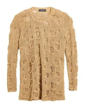 Dolce & Gabbana Distressed Linen Crewneck Sweater