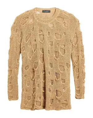 Dolce & Gabbana Distressed Linen Crewneck Sweater