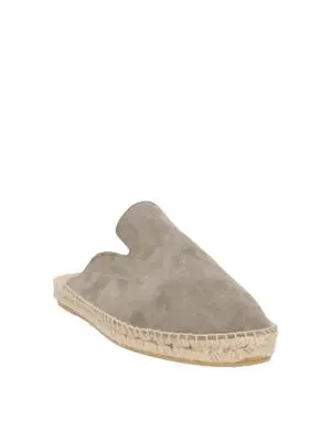 Eleventy Taupe Suede Espadrille Mules