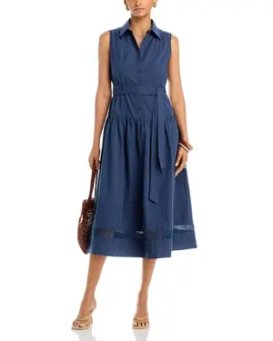 AREA STARS Ruki Printed Midi Dress - Navy