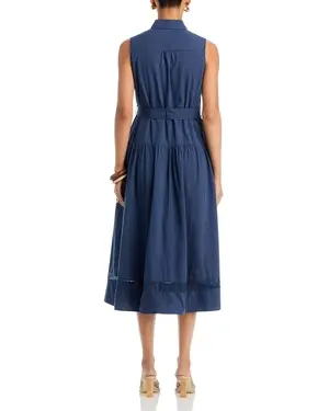 AREA STARS Ruki Printed Midi Dress - Navy
