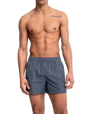 AUTO-REPLY Vertical Pintuck Sebastian 4" Swim Trunks - Granite