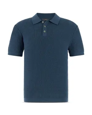 Boggi Milano Knit Polo Shirt - Blue