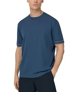 Boggi Milano Cotton Crepe Knit T-shirt - Blue