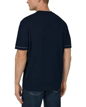 Boggi Milano Cotton Crepe Knit T-shirt - Navy Blue