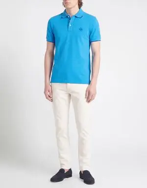 JACOB COHЁN Polo Shirt Azure Size Cotton, Elastane - Blue