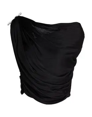 Giuseppe Di Morabito Asymmetrical Draped Viscose Top - Black