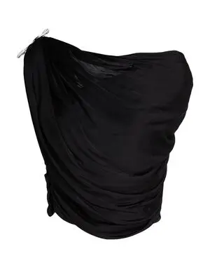 Giuseppe Di Morabito Viscose Cropped Top With Crystal Embellishment - Black