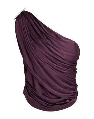 Giuseppe Di Morabito Asymmetrical Draped Viscose Top - Plum