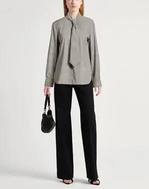 OTTOD'AME Glen Plaid Crepe Shirt With Tie Detail