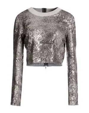 Iceberg Sequin Tulle Crewneck Long Sleeve Top