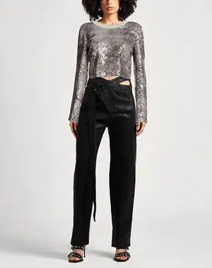 Iceberg Sequin Tulle Crewneck Long Sleeve Top