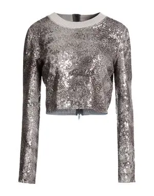 Iceberg Sequin Tulle Crewneck Long Sleeve Top