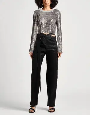 Iceberg Sequin Tulle Crewneck Long Sleeve Top