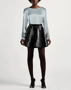 OTTOD'AME Viscose Crewneck Long Sleeve Top - Blue