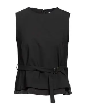 OTTOD'AME Sleeveless Crewneck Top With Belt Detail
