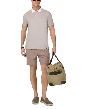Boggi Milano High Performance Pique Polo Shirt With S Cafe Yarn - Sand