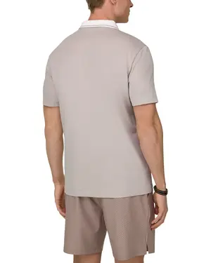 Boggi Milano High Performance Pique Polo Shirt With S Cafe Yarn - Sand