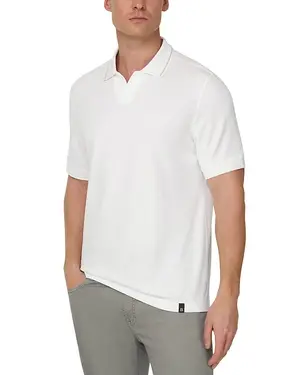 Boggi Milano High Performance Pique Polo Shirt With S Cafe Yarn - White