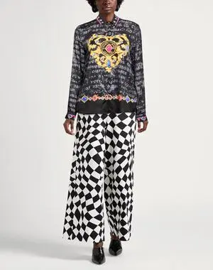 Versace Viscose Twill Logo Print Shirt - Black