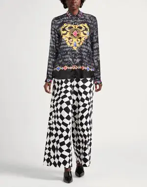 Versace Viscose Twill Logo Print Shirt - Black