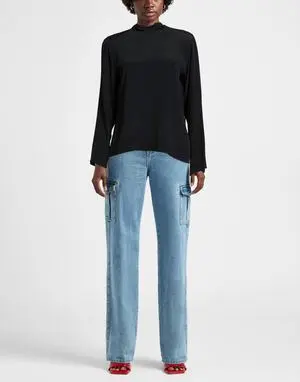 OTTOD'AME Georgette Turtleneck Long Sleeve Top