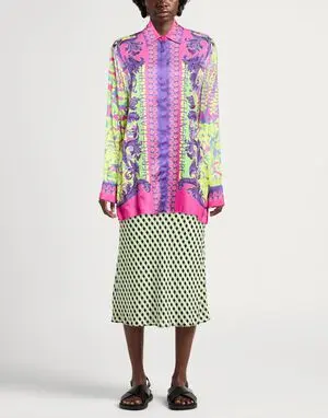 Versace Multicolor Viscose Twill Oversized Shirt