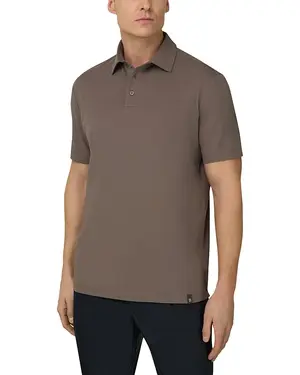 Boggi Milano Polo Shirt In Stretch Pima Cotton - Mud
