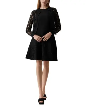 Rickie Freeman For Teri Jon Lace Knit Cardigan