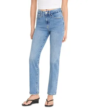 Good American High Rise Straight Leg Jeans - Indigo