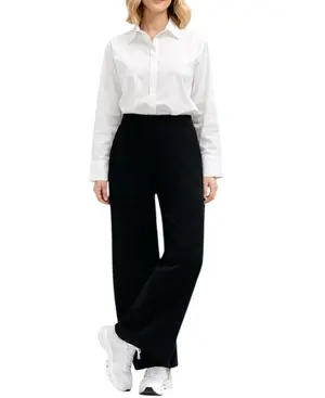 ACCOUCHEE Cool Knit Flexible Waist Palazzo Pants
