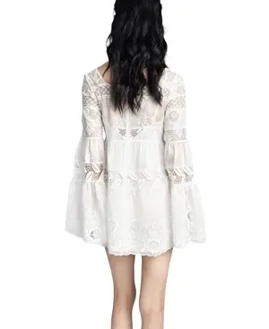 Anna Sui Cottage Rose Lace Mini Dress