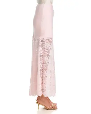 Generation Love Lace Combo Satin Maxi Skirt - Ballet Slipper