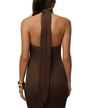 JLUXLABEL Echo Of Light Metallic Knit Maxi Dress