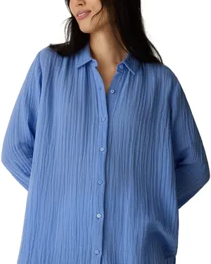 Eileen Fisher Striped Cotton Gauze Shirt