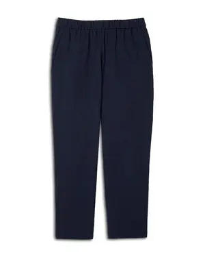 Eileen Fisher Cotton Pucker Check High Waist Pants - Deep Dive