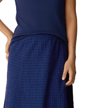 Eileen Fisher Cotton Voile Box Pleat Midi Skirt - Deep Dive
