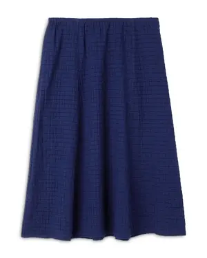 Eileen Fisher Cotton Voile Box Pleat Midi Skirt - Deep Dive