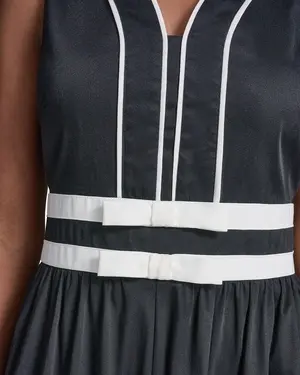 Karl Lagerfeld Paris Sleeveless Midi Dress With Bow Trim