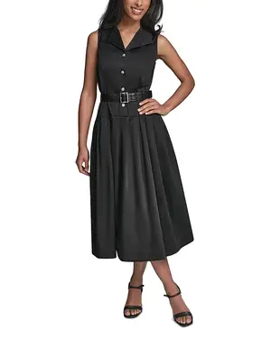 Midi Day Dresses with Belt