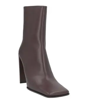 Alaïa Chocolate Leather Ankle Boots