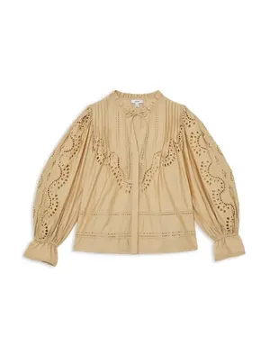 REISS Rhiannon Cut Out Lace Blouse